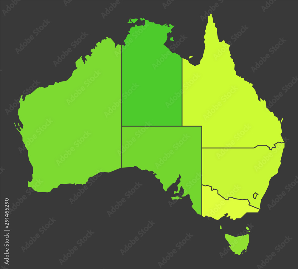 Australia population heat map as color density illustration Stock ...