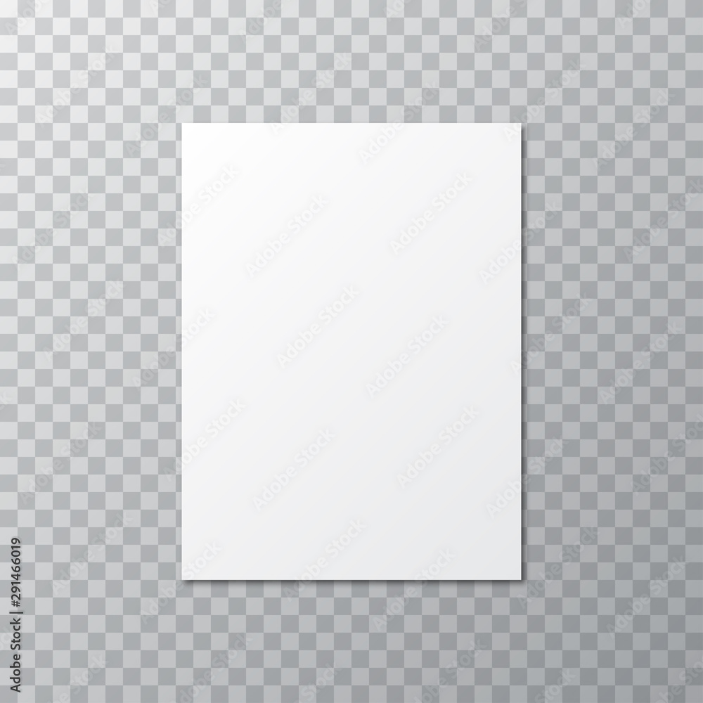 White blank mockup with shadow on a transparent background Stock Vector ...