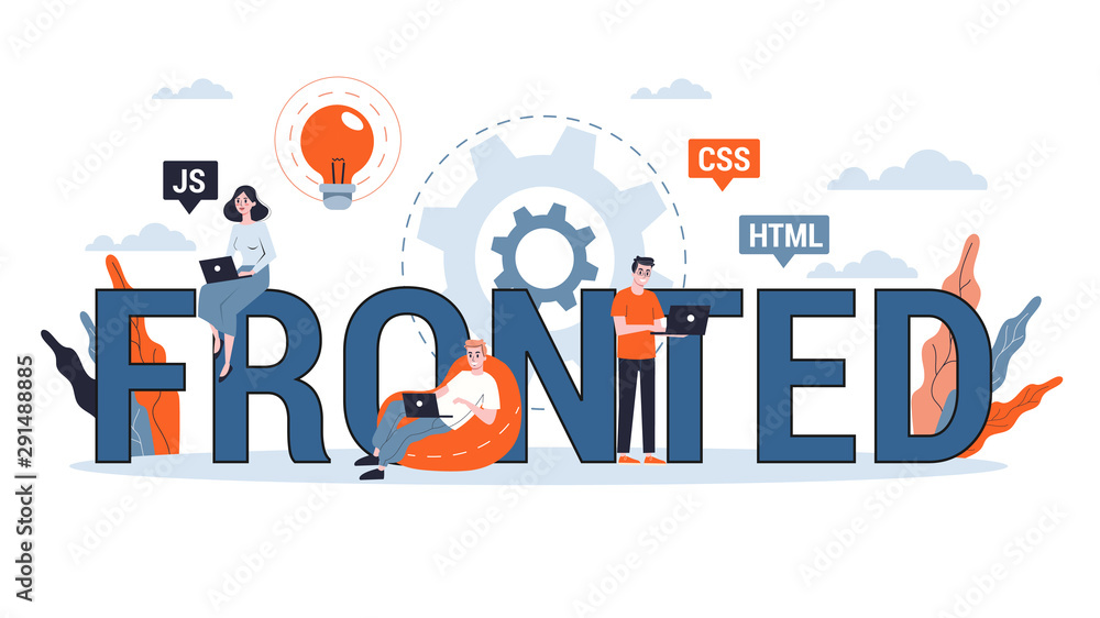 Frontend development web banner concept. Website interface Stock Vector ...
