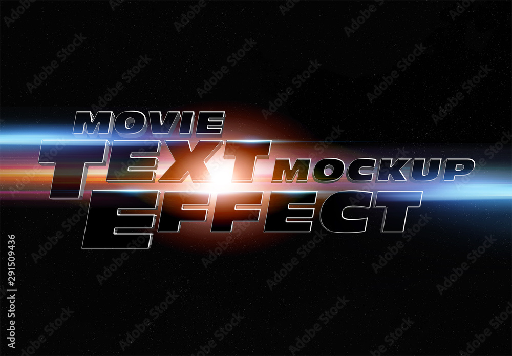 Movie Trailer Style Text Effect Mockup Stock Template | Adobe Stock