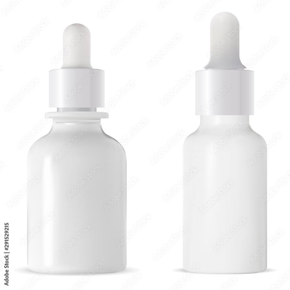 Medicine dropper bottle. Cosmetic eyedropper vial, isolated. Collagen ...
