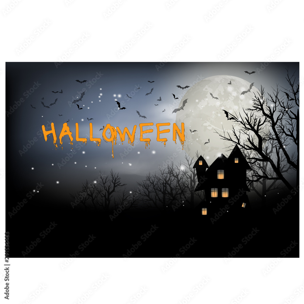spooky house halloween background Stock Vector | Adobe Stock