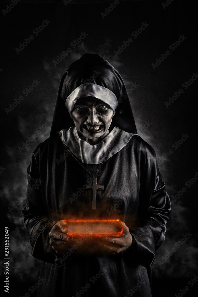 Horror Scene of a Possessed Woman ghost halloween in dark cage pound ...