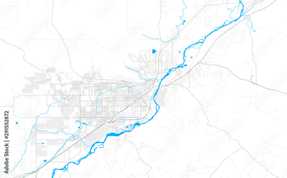 Rich detailed vector map of Billings, Montana, USA Stock Vector | Adobe ...
