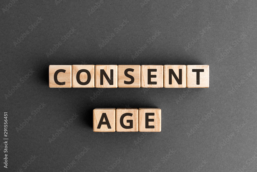 Consent Age Word From Wooden Blocks With Letters Sexual Education
