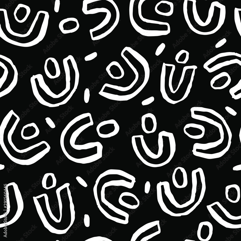 Beautiful abstract texture with cute rounded shapes. Vector seamless ...