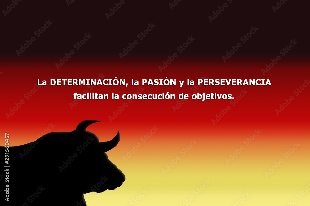 Ilustração do Stock: Frase motivadora. Determinación, pasión y ...