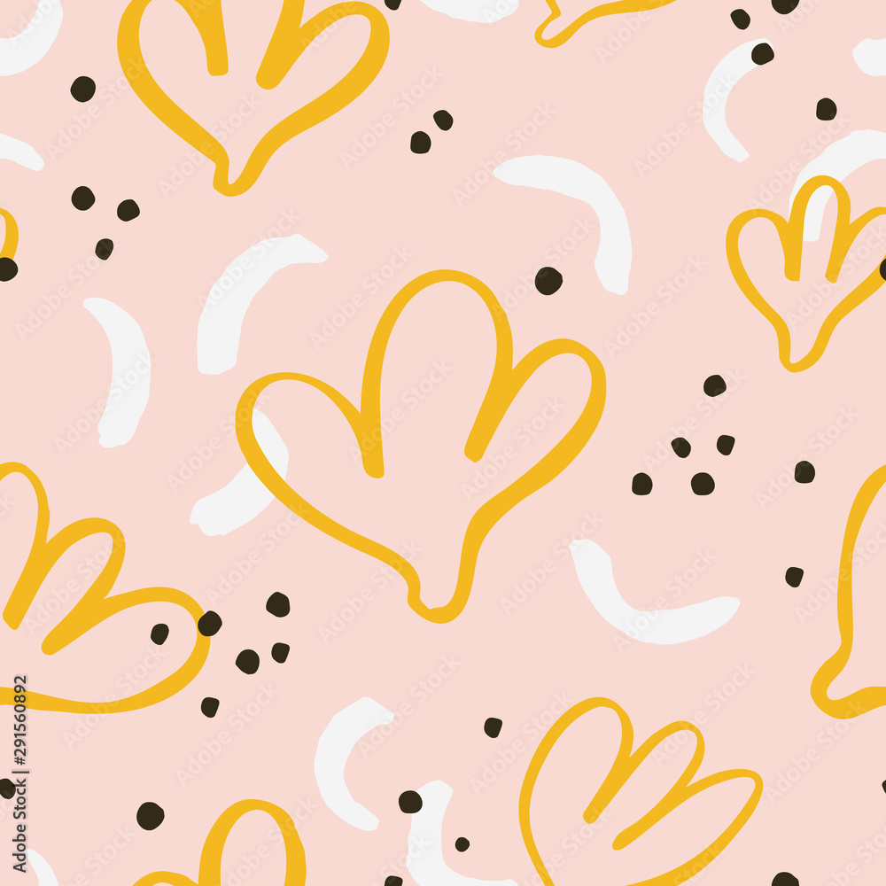 Super cute seamless texture with different shapes. Vector pattern in ...