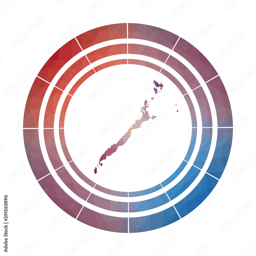 Vetor de Palawan badge. Bright gradient logo of island in low poly ...