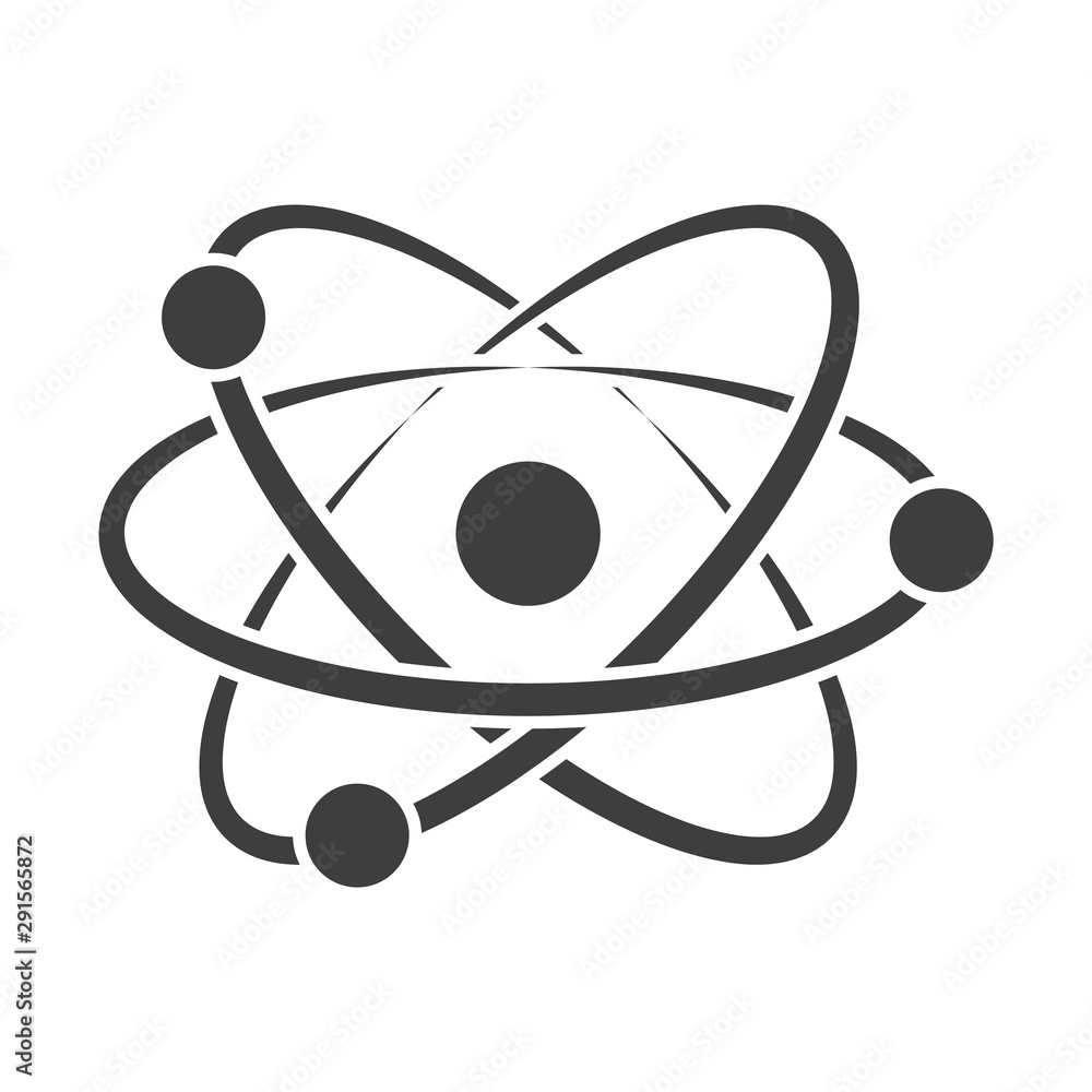 Icon structure of the atomic nucleus. Vector on a white background ...