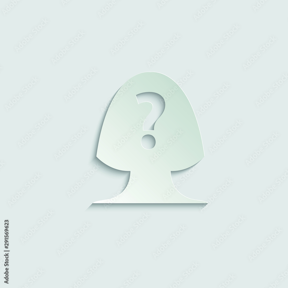 person with question mark. female icon. Human face with question mark ...