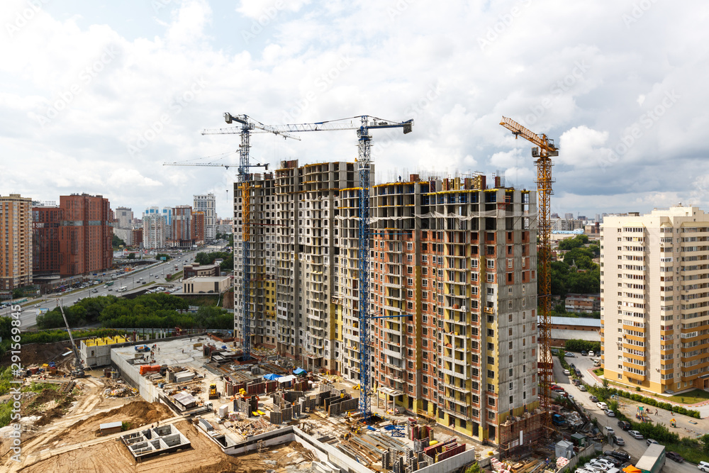 high-rise building under construction..construction site..construction ...
