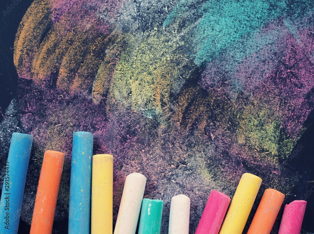 abstract background with chalk paint on the blackboard. Chalk color for ...