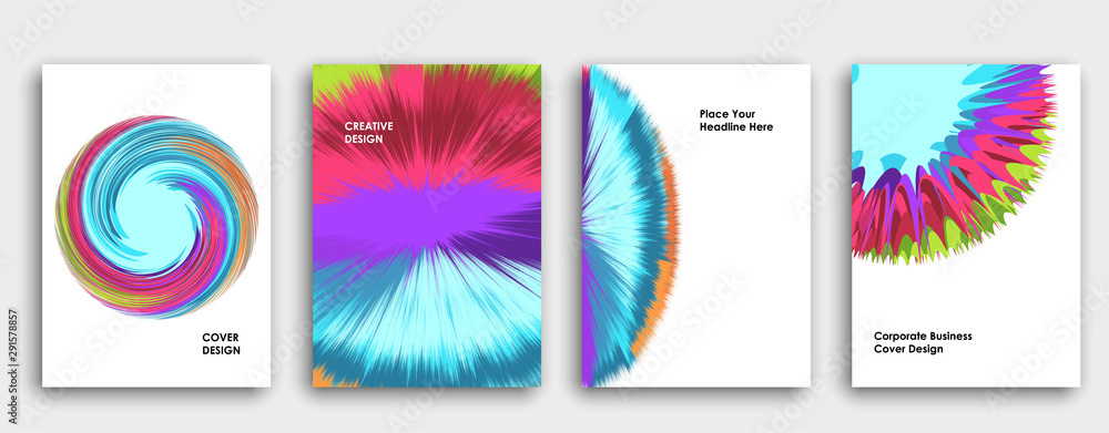 Multi-colored book cover page design, creative abstract background ...