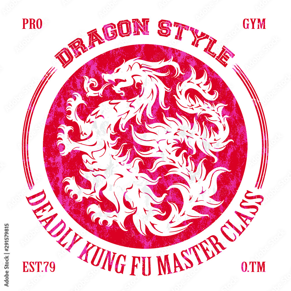 dragon illustration tee shirt wallpaper logo graphic design Stock ...