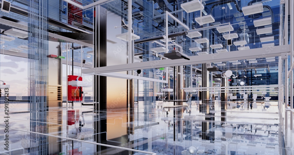 Visualization of the concept of BIM model utilities of the building ...