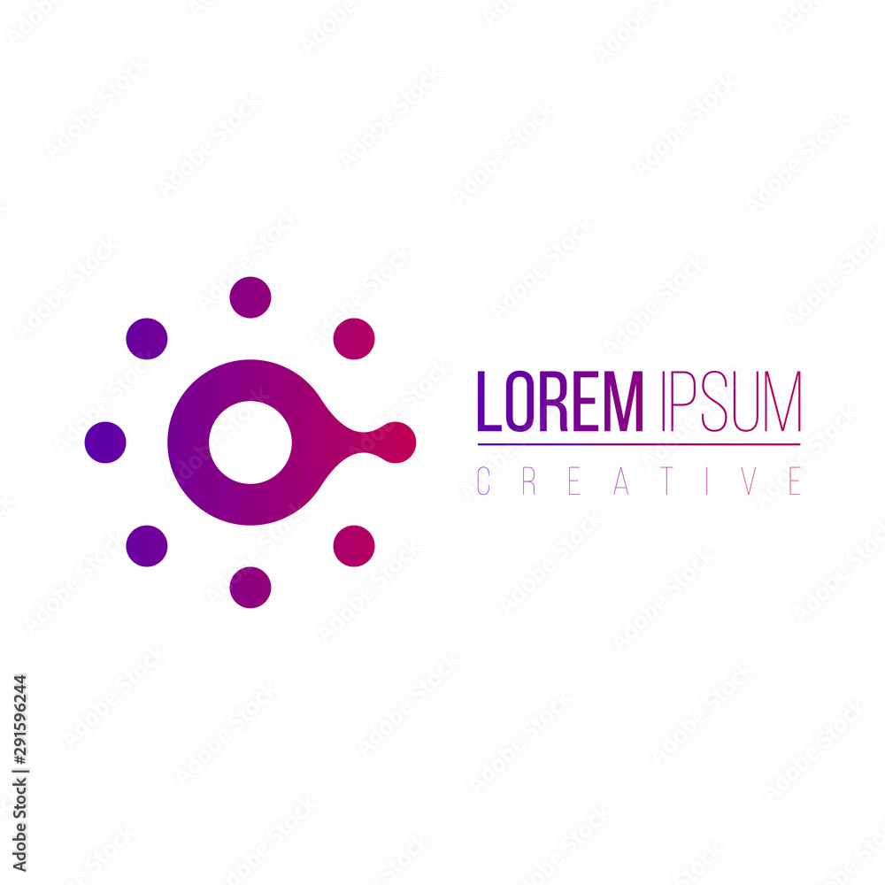 Molecule nano technology Lab Circle Logo template. Unique logo design ...