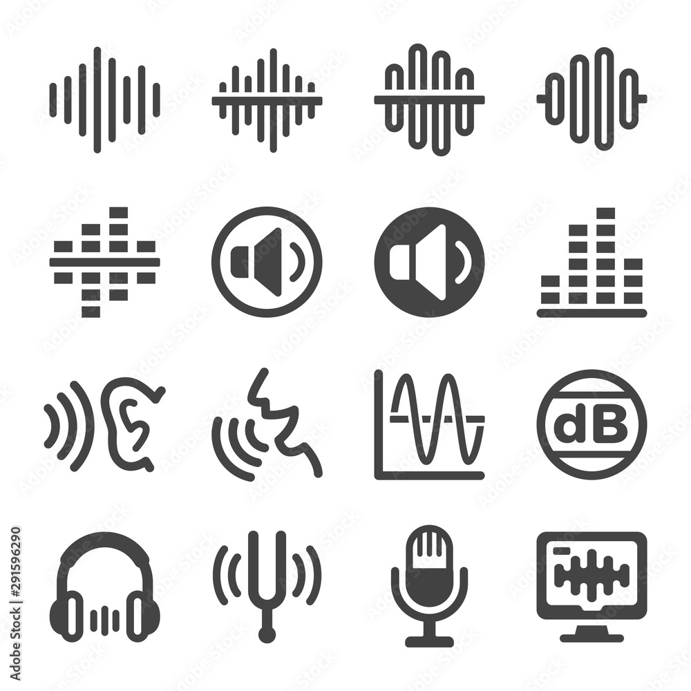 voice and sound icon set,vector and illustration Stock Vector | Adobe Stock