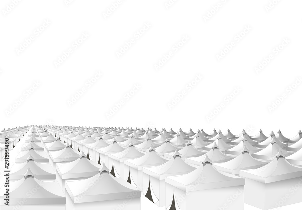 Vetor de Mina hajj tents in Saudi Arabia for pilgrims. Islamic ...
