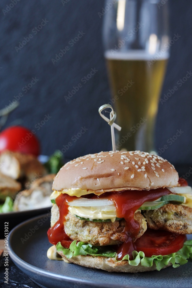 Brain Burger. Fried brains beef, calf or sheep are fried in deep fried ...