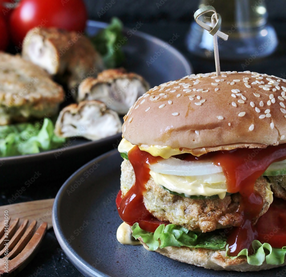 Brain Burger. Fried brains beef, calf or sheep are fried in deep fried ...