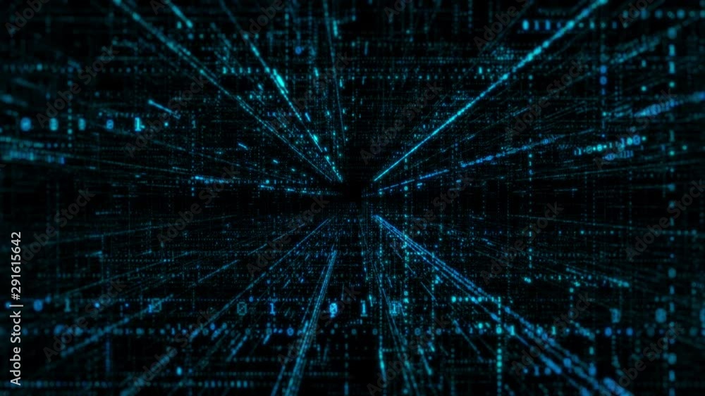 Binary code motion background. Grid, structure of numbers, digits zero ...