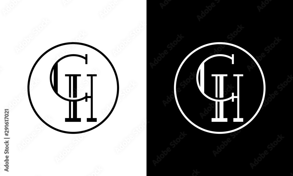 Vetor de Creative modern elegant trendy unique artistic CH initial ... Vetor de Creative modern elegant trendy unique artistic CH initial ...