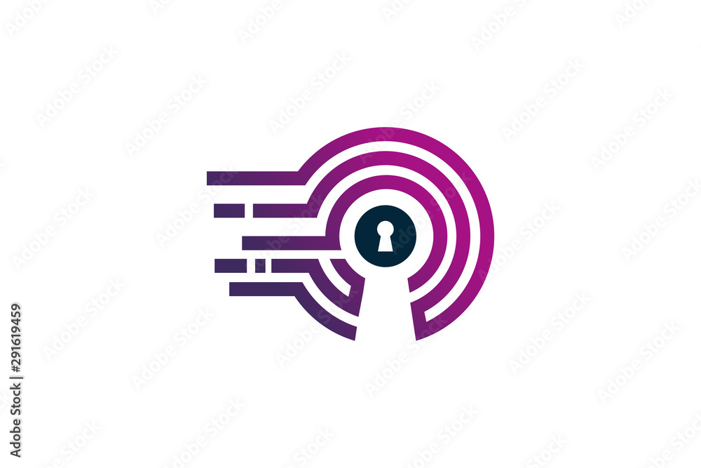 digital lock logo icon vector isolated Stock Vector | Adobe Stock