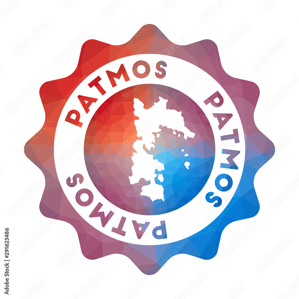 Patmos low poly logo. Colorful gradient travel logo of the island in ...