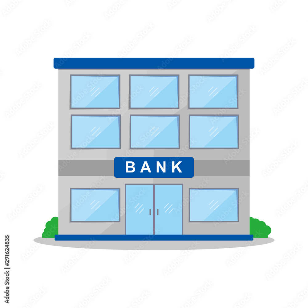 Bank building vector illustration isolated on white background. Bank ...