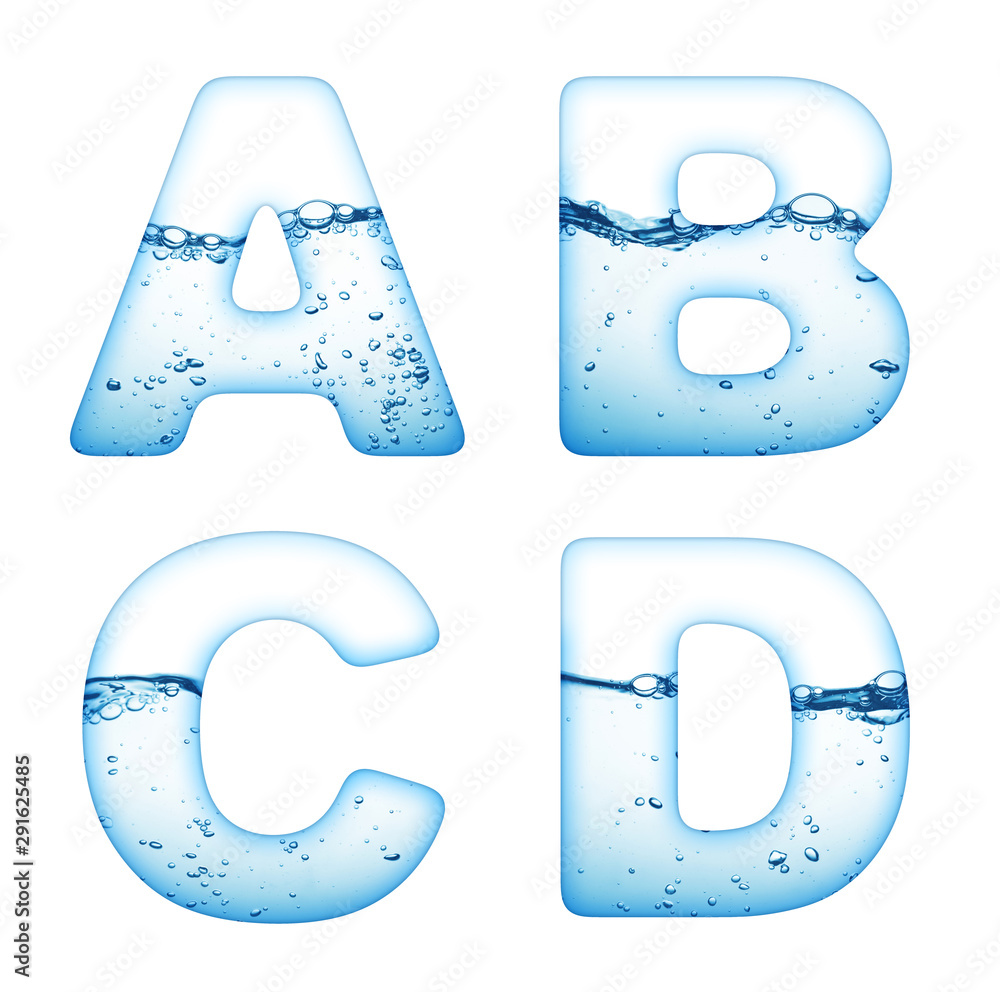 One letter of water wave alphabet Stock Illustration | Adobe Stock