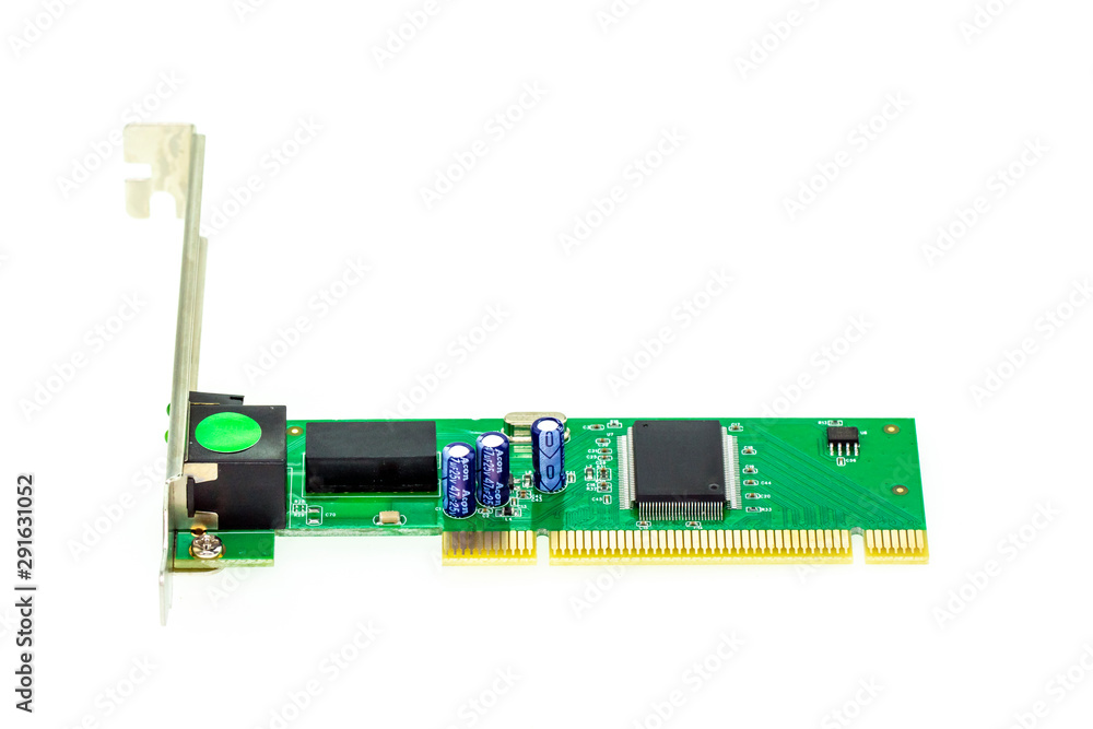 Image of lan network card for computer isolated on white background ...