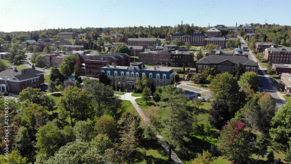 AERIAL: Tilting Up While Moving Forwards Toward Sir Howard Douglas Hall ...