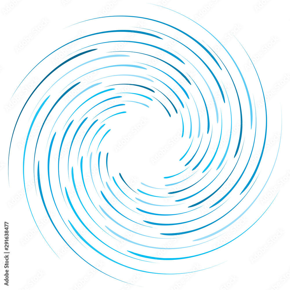 Abstract spiral, twist. Radial swirl, twirl curvy, wavy lines element ...