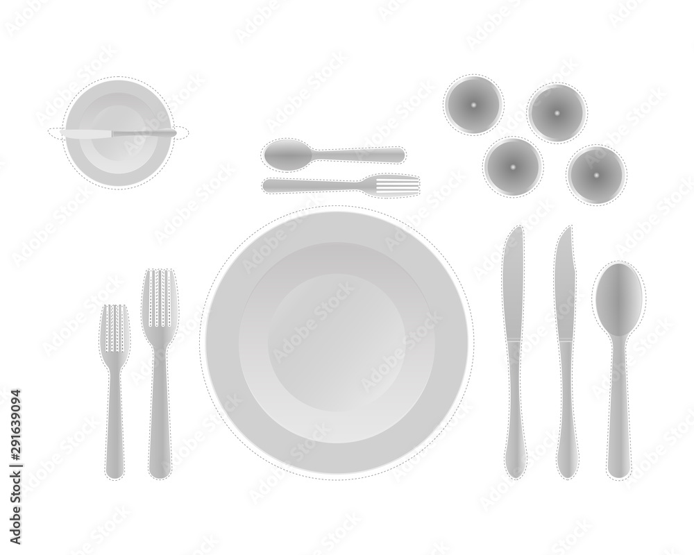 Cutlery. Hint. Rules for arranging cutlery in a restaurant. Vector ...