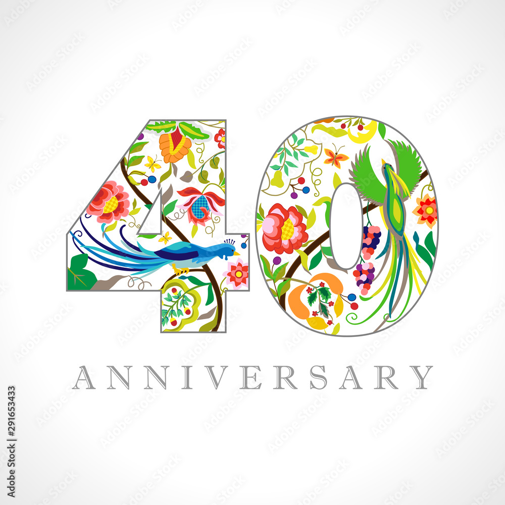 40 years old logotype. 40 th anniversary numbers. Decorative symbol ...