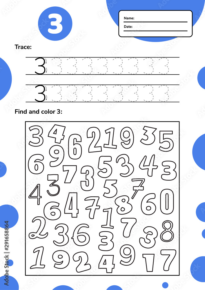 Educational worksheet for preschool and school kids. Number game for ...