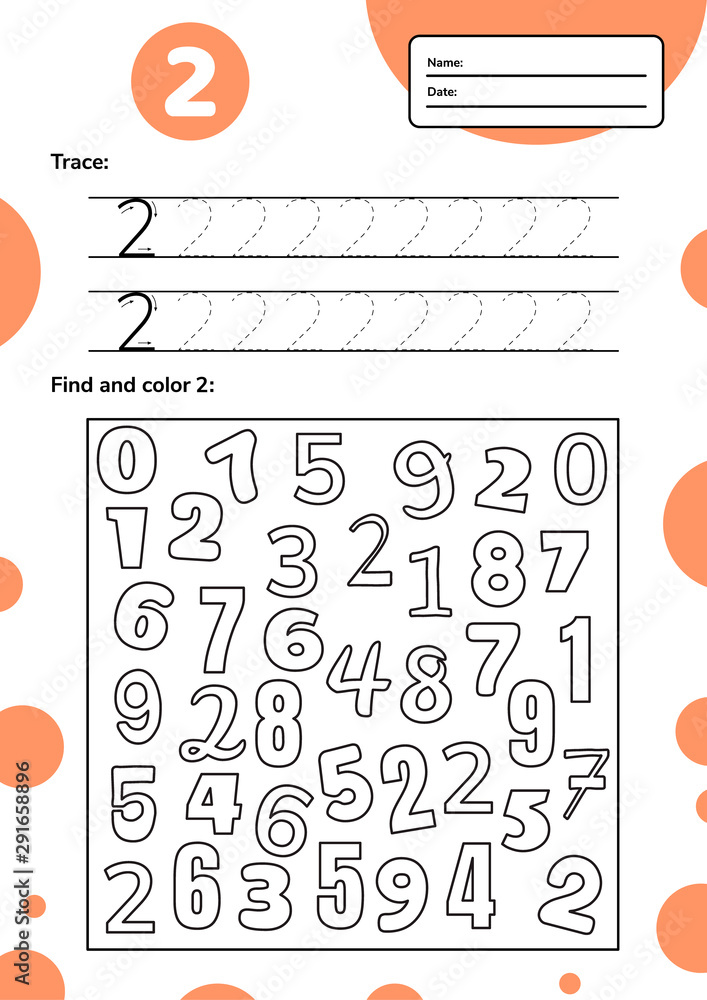 Educational worksheet for preschool and school kids. Number game for ...