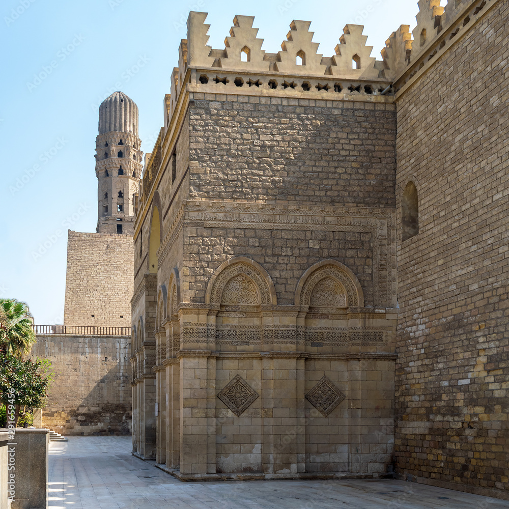 Outer wall of public historic Al Hakim Mosque known as The Enlightened ...