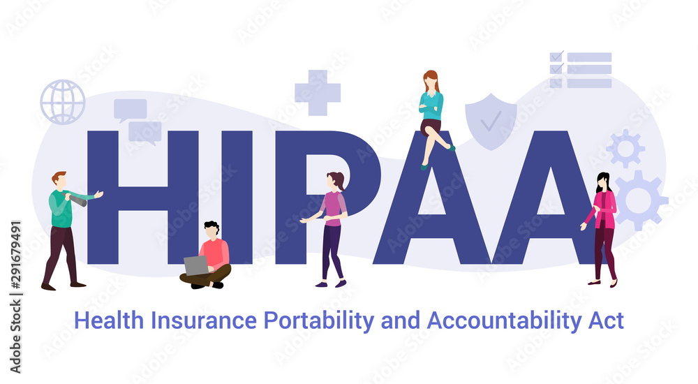 hipaa health insurance portability and accountability act concept with ...