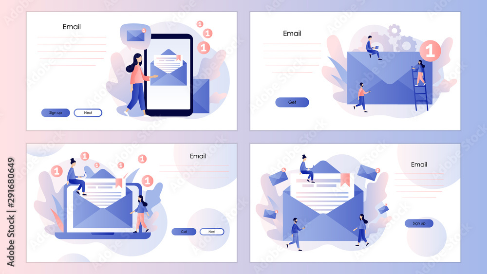 Email and messaging, Email service, Email marketing. Screen template ...