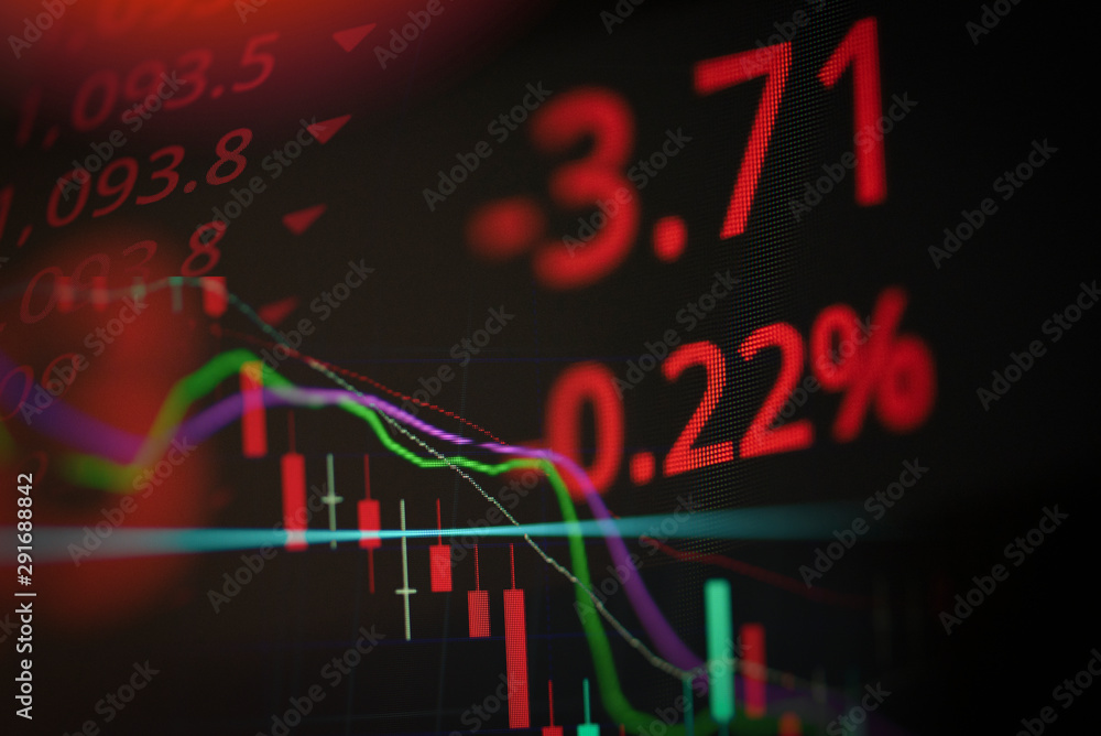 Stock market exchange loss trading graph analysis investment indicator ...
