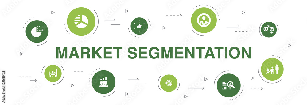 market segmentation Infographic 10 steps circle design. demography ...
