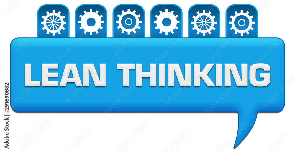 Lean Thinking Blue Comment With Gears Symbols On Top Stock Illustration ...