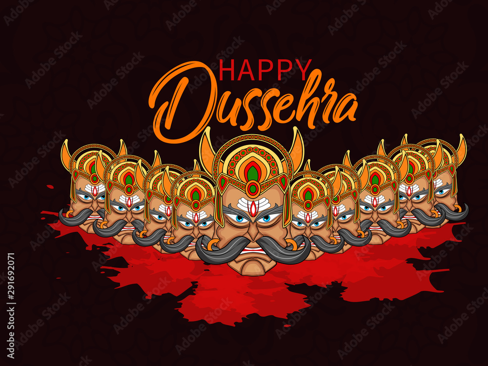 Creative vector illustration of Ravana with arrow that killed Ravana in ...