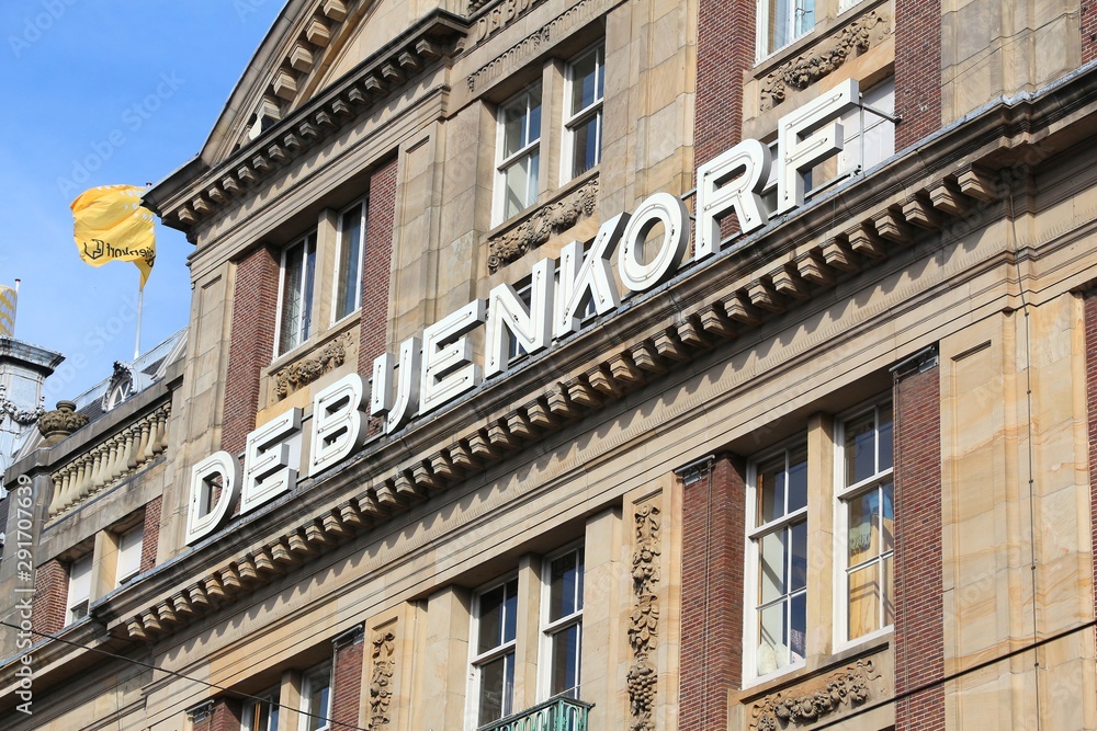 AMSTERDAM, NETHERLANDS - JULY 9, 2017: De Bijenkorf flagship department ...