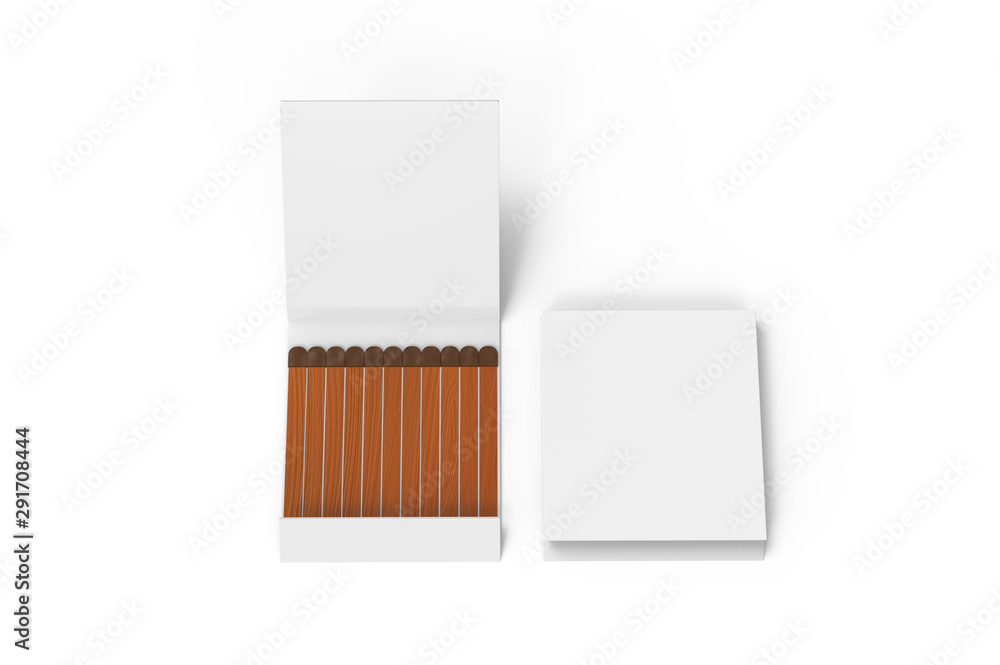 Paper book of matches mockup template on isolated white background ...