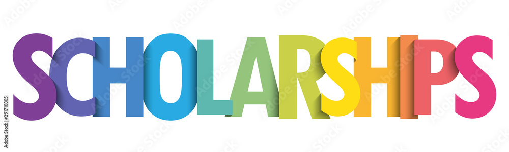 SCHOLARSHIPS colorful vector typography banner Stock Vector | Adobe Stock