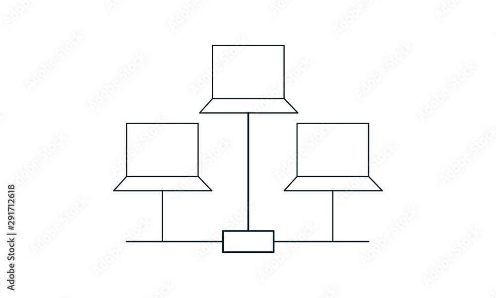 Computer, connection, lan, network, pc icon vector illustration. Stock ...