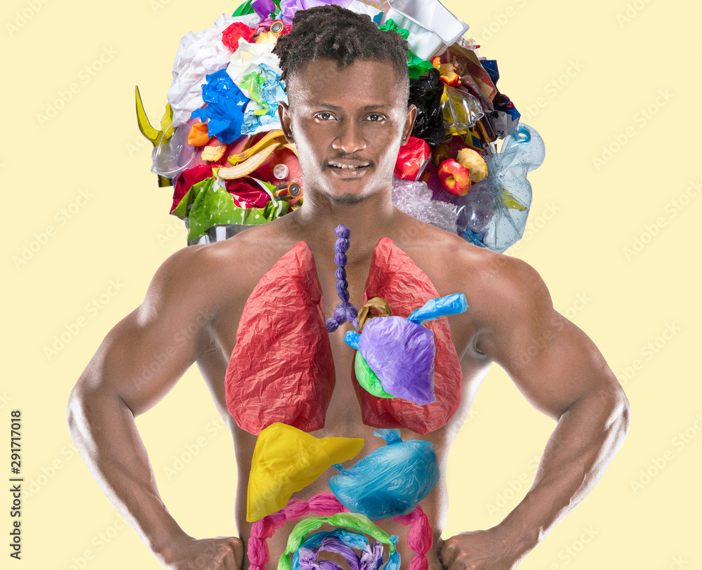 We are what we eat - concept of environmental pollution of plastic ...